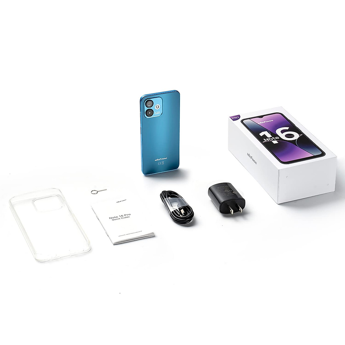 Ulefone Note 16 Pro Unlocked Cell Phones, Up to 16+128GB Smartphone, 50MP+2MP+8MP, Android 13, 6.52” Display, 4400mAh, NFC, Fingerprint/Face Unlocked, 4G Dual SIM Cellphones | Blue