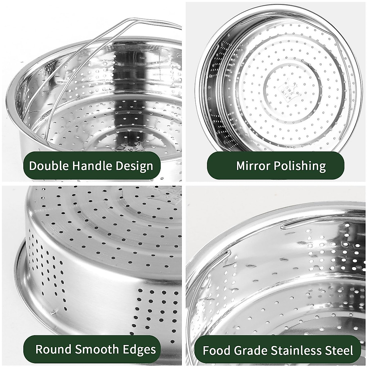 Skingwa Steamer Basket,Steamer Basket Insert for 6,8 Pots (Small Hole)