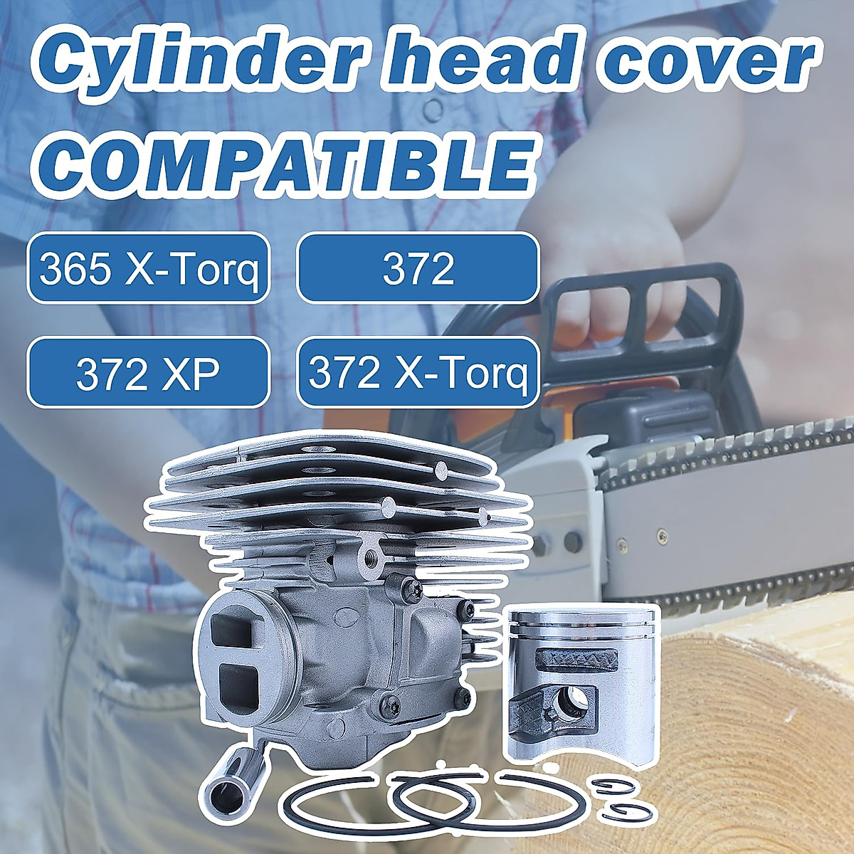 AUMEL 50mm Cylinder Piston Gasket Kit for Husqvarna 365 372XP X-Torq Chainsaw 575 25 57-02