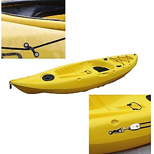 Amarine Made Marine Kayak Canoe Anchor Trolley Kit with Trolley Line Rope Zig Zag Cleat Pulley Block Rigging Ring Nylon Pad Eyes Snap Hooks and Mounting Hardware