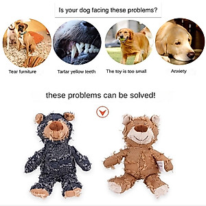 MAXBECK Dog Companion for Heavy Chewers- 2024 New Indestructible Robust Bear Dog Toy, Resistant Squeaky Dog Toys for Heavy Chewers, Unbreakable Stuffed Plush Dog Toys for Aggressive Chewers (A-Navy)