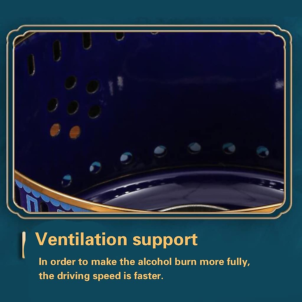 Copper Hot Pot Old Beijing Shabu Shabu Alcohol Stove Commercial Thickened Meal Portion Pot (Color : Blue, Size : 30 * 24cm)