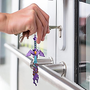 MEETCUTE Decayed MasterSword Keychain Latest,Cool Sword Key Ring for Men and Women Legend of Zeld the Tears Kingdom MasterSword Key chain Cosplay Accessories - Purple
