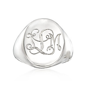 Ross-Simons Monogram - Sterling Silver Signet Ring. Size 7