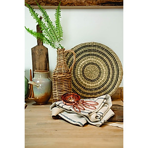 Creative Co-Op Hammered Stainless Steel Leather Tie (Set of 4 Sizes) Scoops, Copper