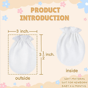 RATIVE Newborn Baby Hand Cotton Gloves Sleep Sleeping No Scratch Mitten Mittens Mitts Set for 0-3 0-6 Months Boy Boys Girl Girls (6 Pairs/g46)