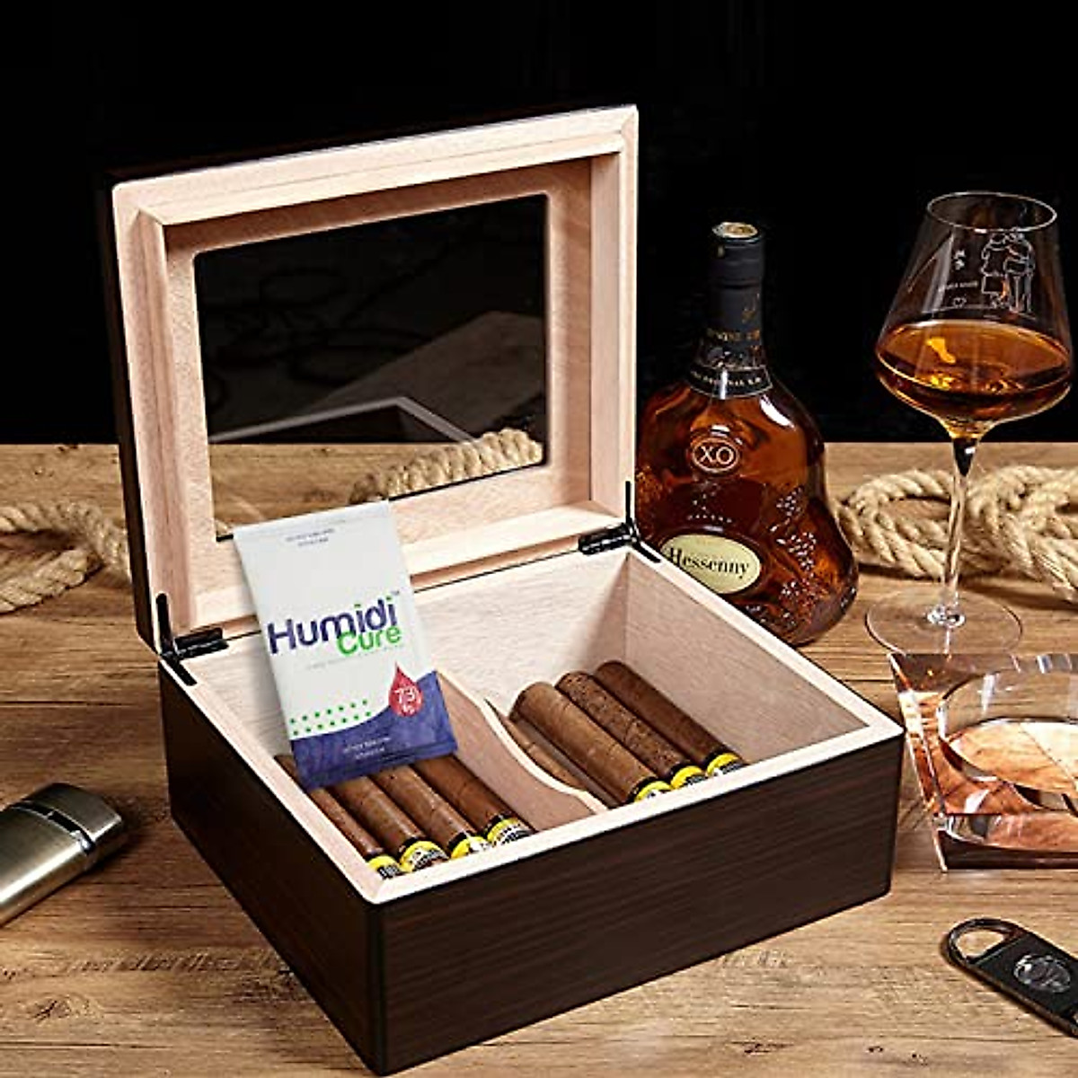 Humidi-Cure 10Packs RH73% Cigar Humidors,2-Way Humidity Control Packs,73% Humidor Packets with RH Indicator Card,Size 8g