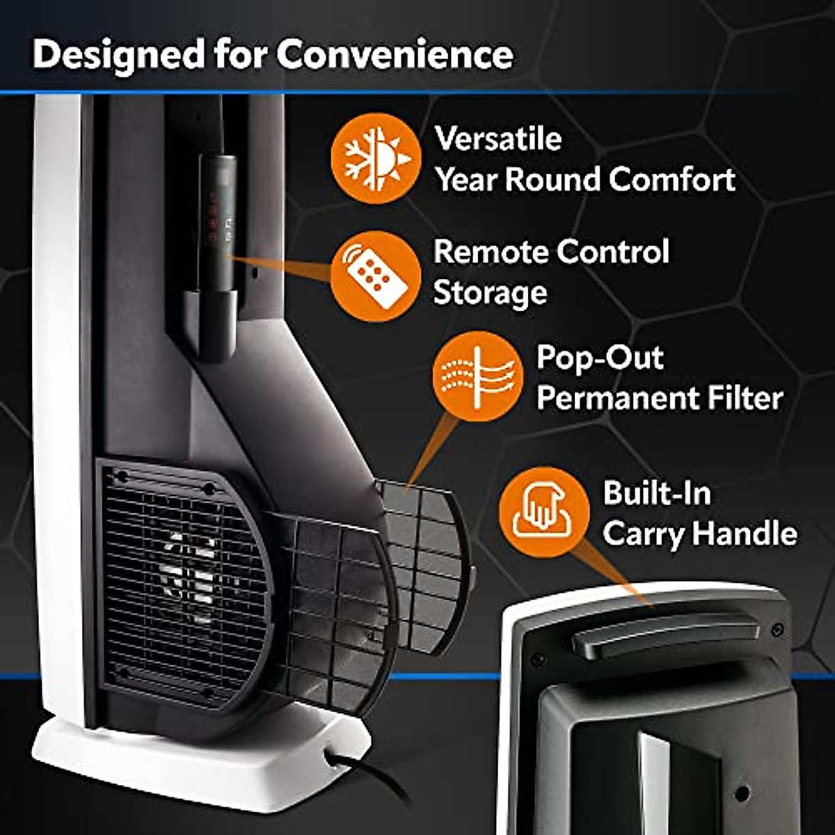 Lasko Oscillating Hybrid Fan and Space Heater for Home, All Season High Velocity Hybrid with Tip-Over Switch, Remote Control, Timer and Thermostat, 37.5 Inches, White, 1500W, FHV820