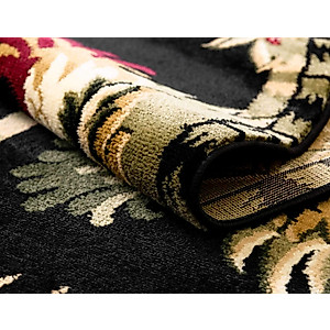 Unique Loom Barnyard Collection Area Rug - Farm (5' 3" Octagon, Black/ Cream)