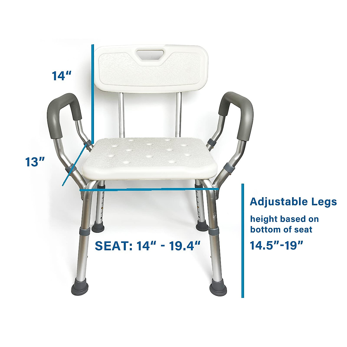 MAYCARE Heavy Duty Shower Chair Bath Seat for Inside Shower,with Padded Armrests and Back,Medical Tool Free Anti-Slip Shower Bench Bathtub Stool for Elderly, Senior, Handicap & Disabled (3102A)