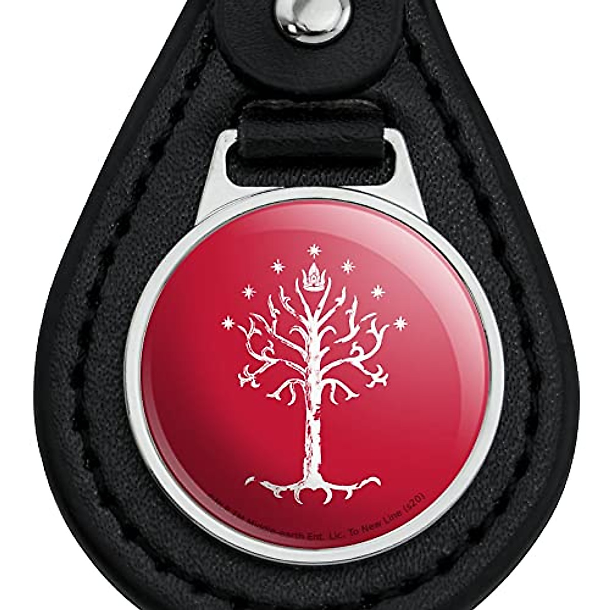 The Lord of The Rings Tree of Gondor Black Leather Keychain