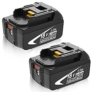2Pack 18v BL1860B Replacement Battery 6.0Ah Compatible with Makita 18 Volt Battery Lithium ion BL1860 BL1850 BL1840 BL1830 BL1820 BL1815B LXT400 194204-1 with LED Indicator Cordless Power Tools