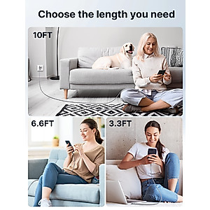 JSAUX 100W USB C to USB C Cable [2-Pack 6.6FT], Type C Fast Charging Cable Compatible with iPhone 15/15 Plus/15 Pro Max, Samsung S24/S24+/S24 Ultra/S23+/S23 Ultra, MacBook, iPad Pro Air, Pixel-Black