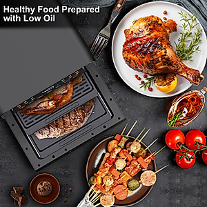 Vaparinckl Air Fryer Toaster Oven Combo, 12Qt Large Family Size, Large Easy-View Window, Digital Touchscreen With 12 Presets, Auto Shutoff, Nonstick, Dishwasher-Safe, Bake, Roast, Reheat, Black