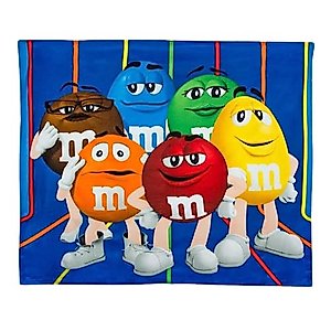 M&M’S Character Blanket, Fun Colorful Throw Blanket Featuring M&M’S Characters, Comfy & Soft Travel Blanket, Cozy Blanket for Relaxing, Unique Gift