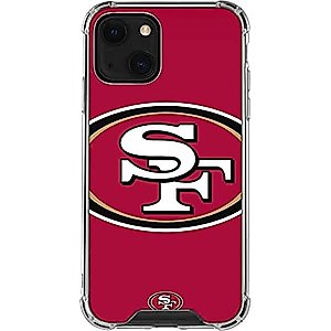 Skinit Clear Phone Case Compatible with iPhone 13 Mini - Officially Licensed NFL San Francisco 49ers Large Logo Design