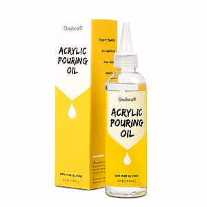 6 Ounces 100% Pure Silicone oil for Acrylic Pouring, Excellent Liquid Silicone for Acrylic Paint Pouring, Ideal Silicone Oil for Dramatic Cell Creation, Professional Silicon Oil Supplies, Non-Toxic & Odorless