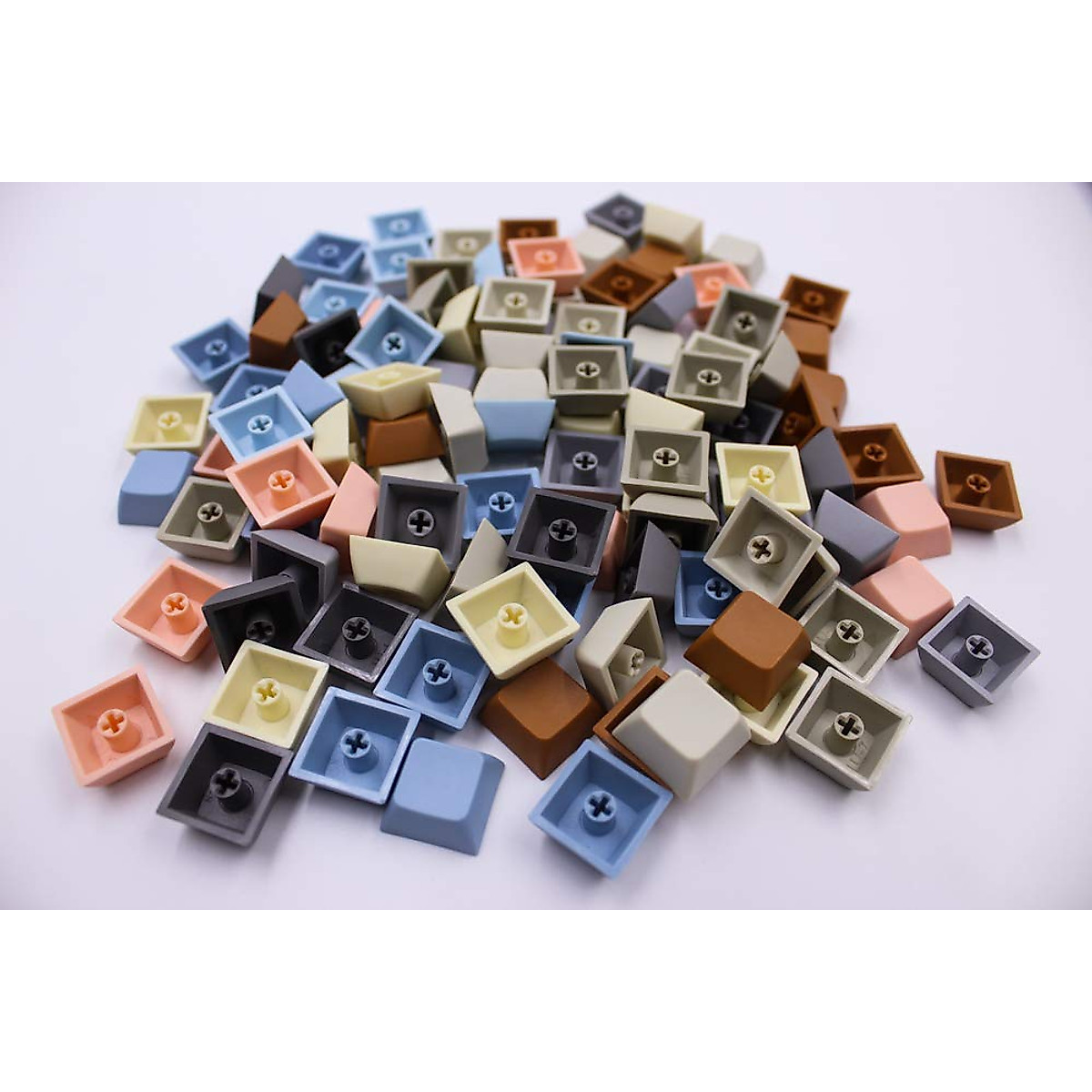 ONECAP 1U Blue Blank XDA keycap 50 Keys PBT Keycaps for Mechanical Gaming Keyboard (Blue)