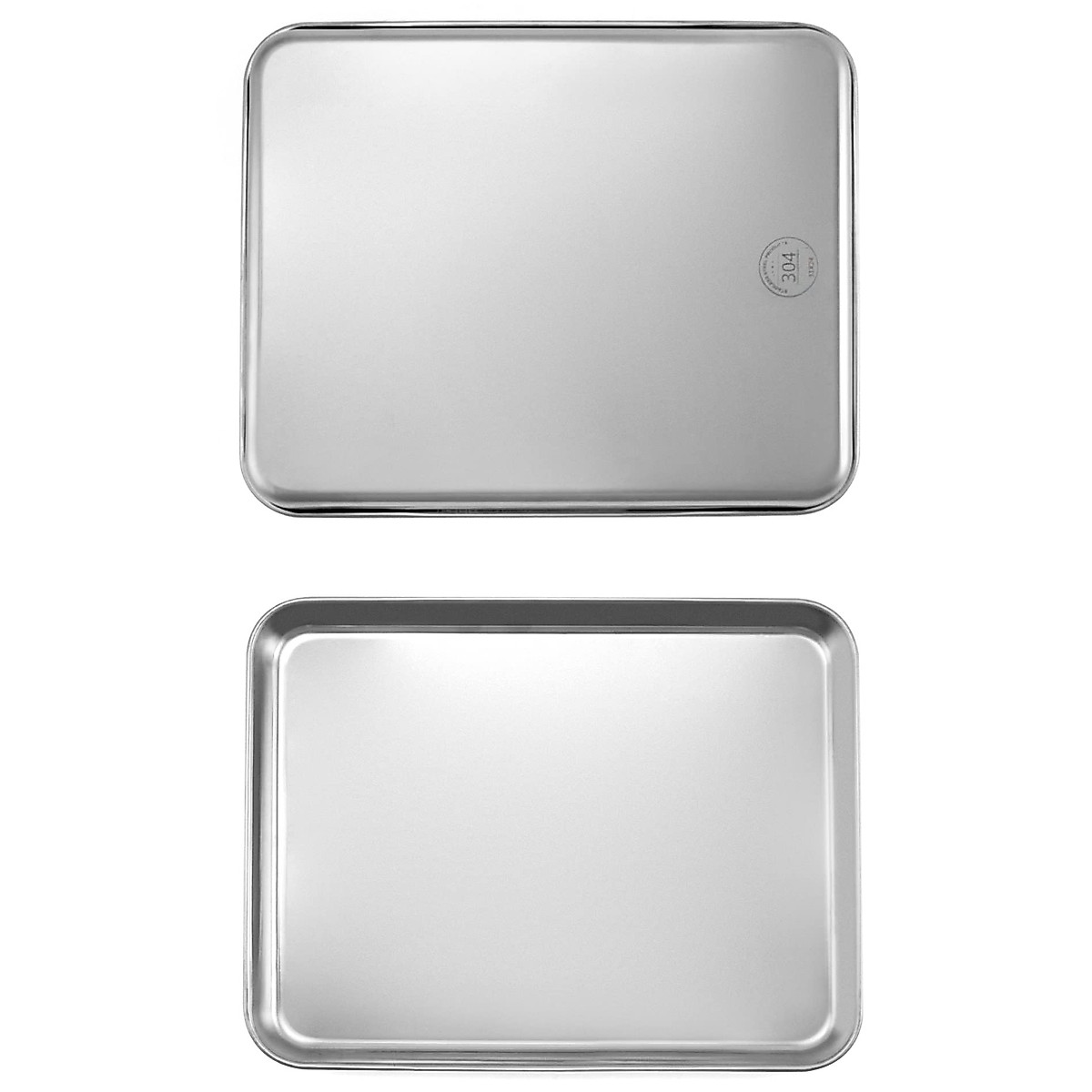 QWORK Stainless Steel Surgical Tray, for Medical Instruments, Tattoo, Surgical Supplies, 12 3/16 x 9 7/16 x 1, 4 Pack