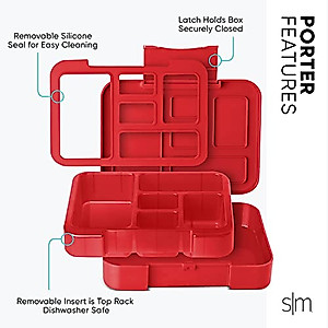 Simple Modern Disney Pixar Bento Lunch Box for Kids | BPA Free, Leakproof, Dishwasher Safe | Lunch Container for Boys, Toddlers | Porter Collection | 5 Compartments | Cars Kachow