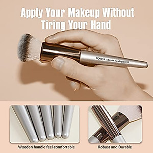 Raffaello Makeup Brushes, 15 Pcs Professional Premium Synthetic Brush Set, Foundation Concealer Eyeshadow Blush Makeup Brush Set (Champagne Gold)