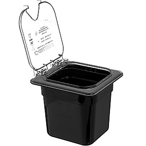 Carlisle FoodService Products Plastic Food Pan 1/6 Size 6 Inches Deep Black (Pack of 6)
