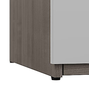 Bestar Ridgeley 2 Drawer Lateral File Cabinet, 28W, Silver Maple & Pure White
