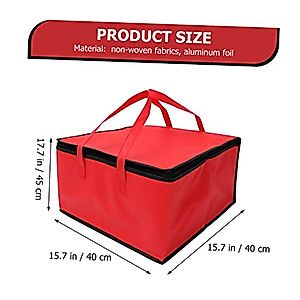 UPKOCH Large Insulated Lunch Bag Insulation Bags Shopping Tote Lunch Bag Large Zippered Tote Bag Keep Warm Groceries Bag Pizza Warmer Bag Food Cooler Bag Jumbo Insulated Pouch Food