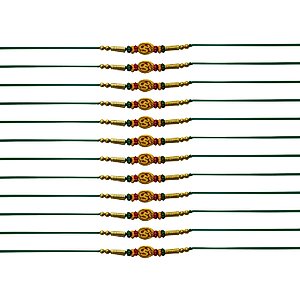 Generic_ Set of 12 Om Design Rakhi Thread, Raksha Bandhan Gift for Your Brother, Vary Color and Multi Design