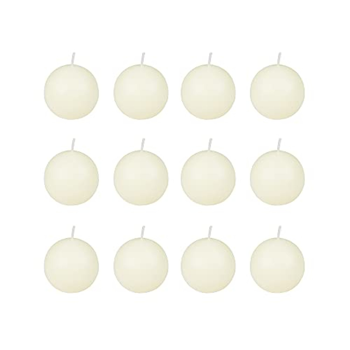 Zest Candle CBZ-004 12-Piece Ball Candles, 2-Inch, Ivory, Count