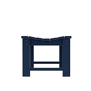 WO Laguna Poly Garden 48" Backless Bench, Navy Blue