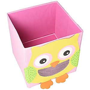 Foldable Storage Bin Containers – Collapsible Cube Bins with see through mouth! – Great Non Plastic Box Cubes for kids, toys, nursery, wall organizer, décor, etc. – Safe, Stain-resistant, fun!