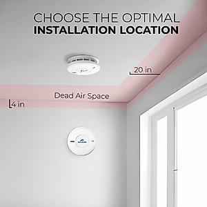 Protect My Home Smoke and Carbon Monoxide Detector Combo - CO & Smoke Alarm System with Hush Function, Self-Test Button, 10-Year Built-in Battery - Easy to Install, for Home & Office