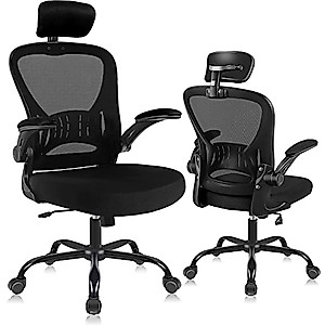 Office Chair Ergonomic Desk Chair Comfort Adjustable Height with Wheels，Lumbar Support Mesh Swivel Computer Home Office Study Task Chair Black