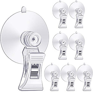 Jetec 8 Pieces Fish Seaweed Clip Plant Suction Cup with Clip Feed Holder Clip for Aquarium Fish Tank Accessories