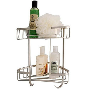 Signature Hardware 296067 Solid Brass Two Tiered Corner Basket