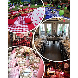 Essifunia Waterproof Checkered Tablecloth Fabric - Rectangle 58x84 Inch Classic Gingham Buffalo Plaid Table Cloth for Indoor/Outdoor Use - Washable Table Cover for Kitchen, BBQs, and Parties