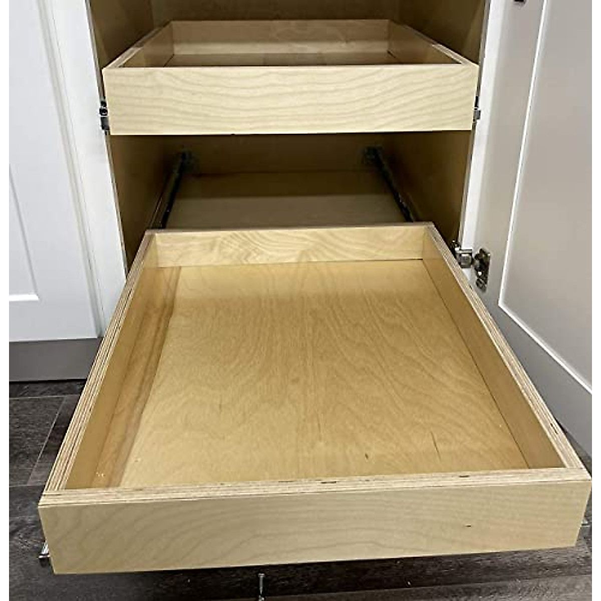 Sublime Design - 18" Inch Wide Side Mount - Baltic Birch Wood Pull Out Drawers For Kitchen Cabinets | Sliding Pantry Storage Organizer - Pull Out Kitchen Drawer Replacement - Cabinet Slide Out Shelves