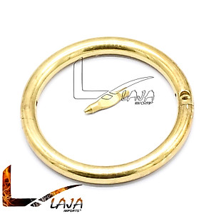 LAJA IMPORTS Bull Cow Nose Ring + Screw Animal Brass Cattle Farm Ranch Show Halter Livestock Veterinary Gold