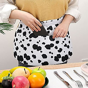ZGVDVZ Dalmatian Print Pattern Apron With 3 Pockets For Aldult Kitchen Chef Aprons For Cooking Baking Gardening
