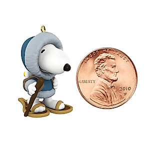 Hallmark Keepsake 0899QXM8367 Mini Christmas Ornament 2019 Year Dated Peanuts Winter Fun With Snoopy Snowshoeing Miniature, 1.04"