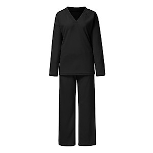Aitaliwer 2 Piece Sweatsuits For Women With Long Jacket, Sweatpant And Sweatshirt Set Two Jogger Outfits Sleeve Athletic Suit Fashion Sports Black,Small