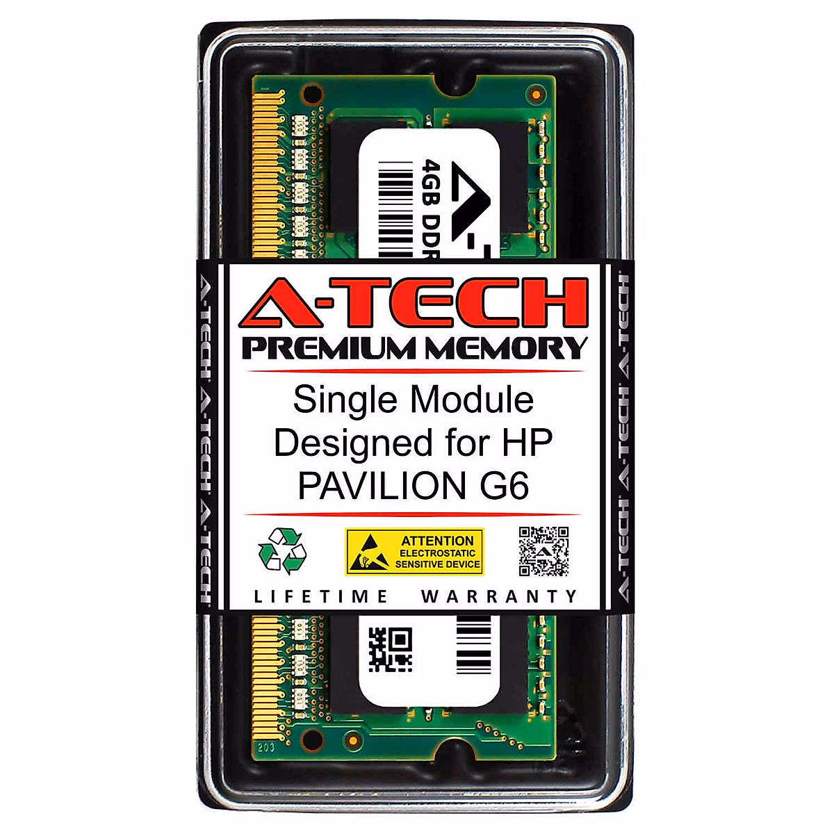 A-Tech 4GB RAM for HP Pavilion G6 | DDR3 1333MHz SODIMM PC3-10600 204-Pin Non-ECC Memory Upgrade Module
