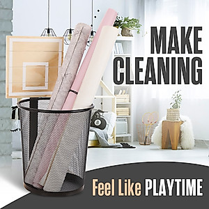 Houseables Basketball Trash Can, Basketball Hoop Trash Can, Basketball Garbage Can, 19”x10”, Brown, Wood, Basketball Hoop Basket, Basketball Net Trash Can, Basketball Wastebasket, Basketball Trashcan