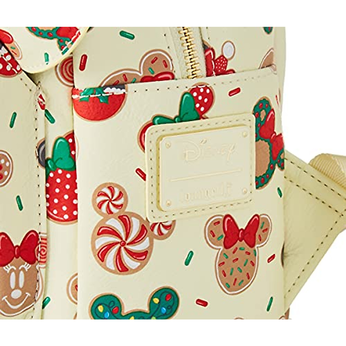 Loungefly Disney Christmas Mickey and Minnie Cookie Headband and Double Strap Shoulder Bag Gift Set, White, Standard