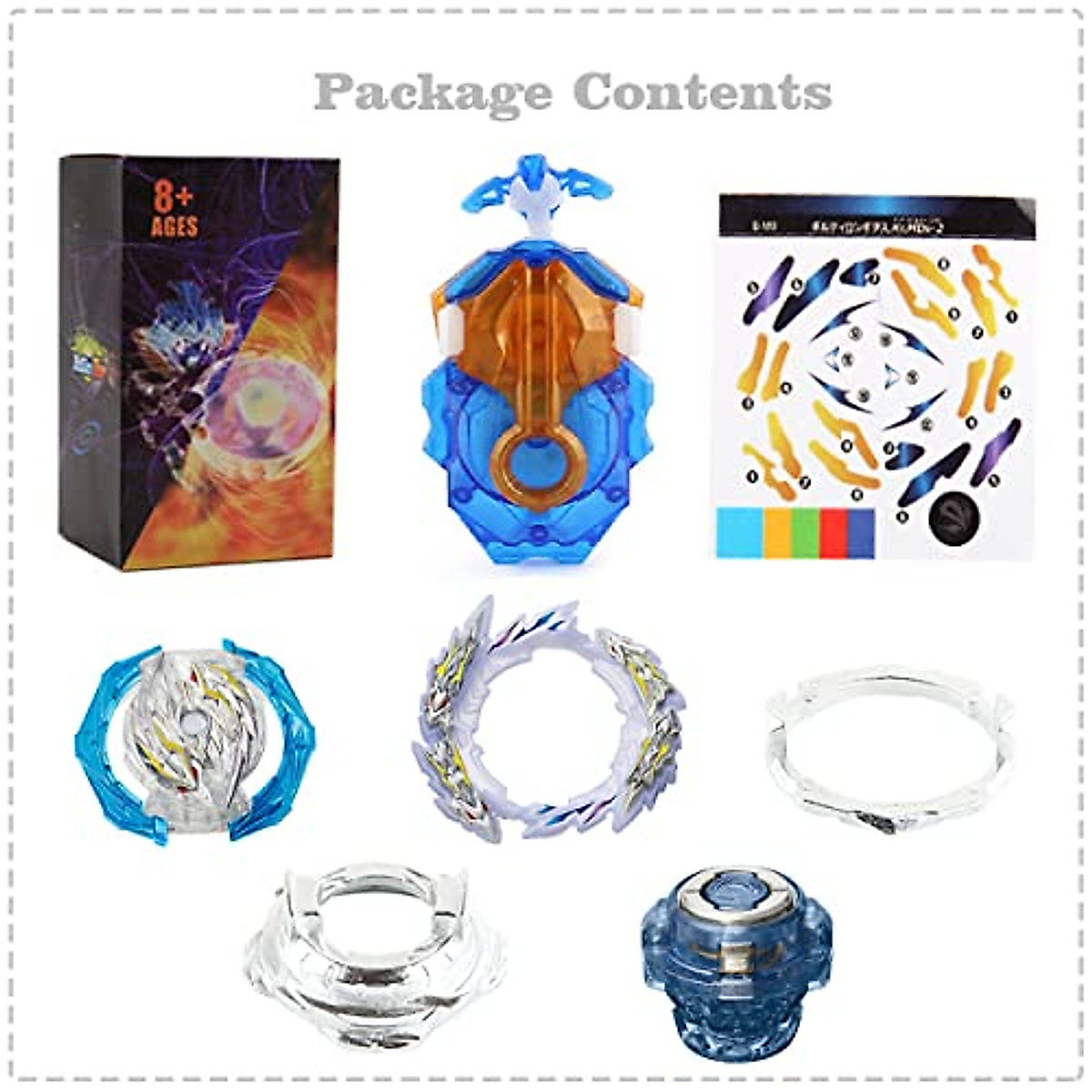 Battling Tops Burst Battle B-189 Guilty Longinus Kr MDS-2 Gyro Toys for Kids with B-184 Custom Bey Launcher