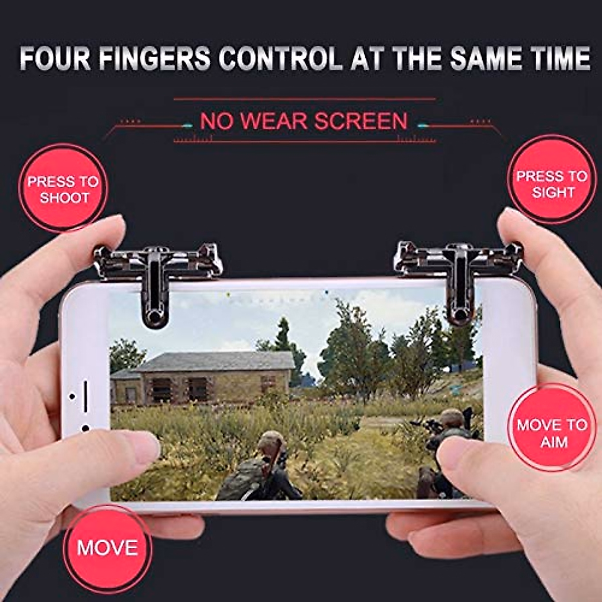 SAVARIA - 2pcs Phone Game Joysticks Shooting Assit Tool for STG FPS TPS Trigger
