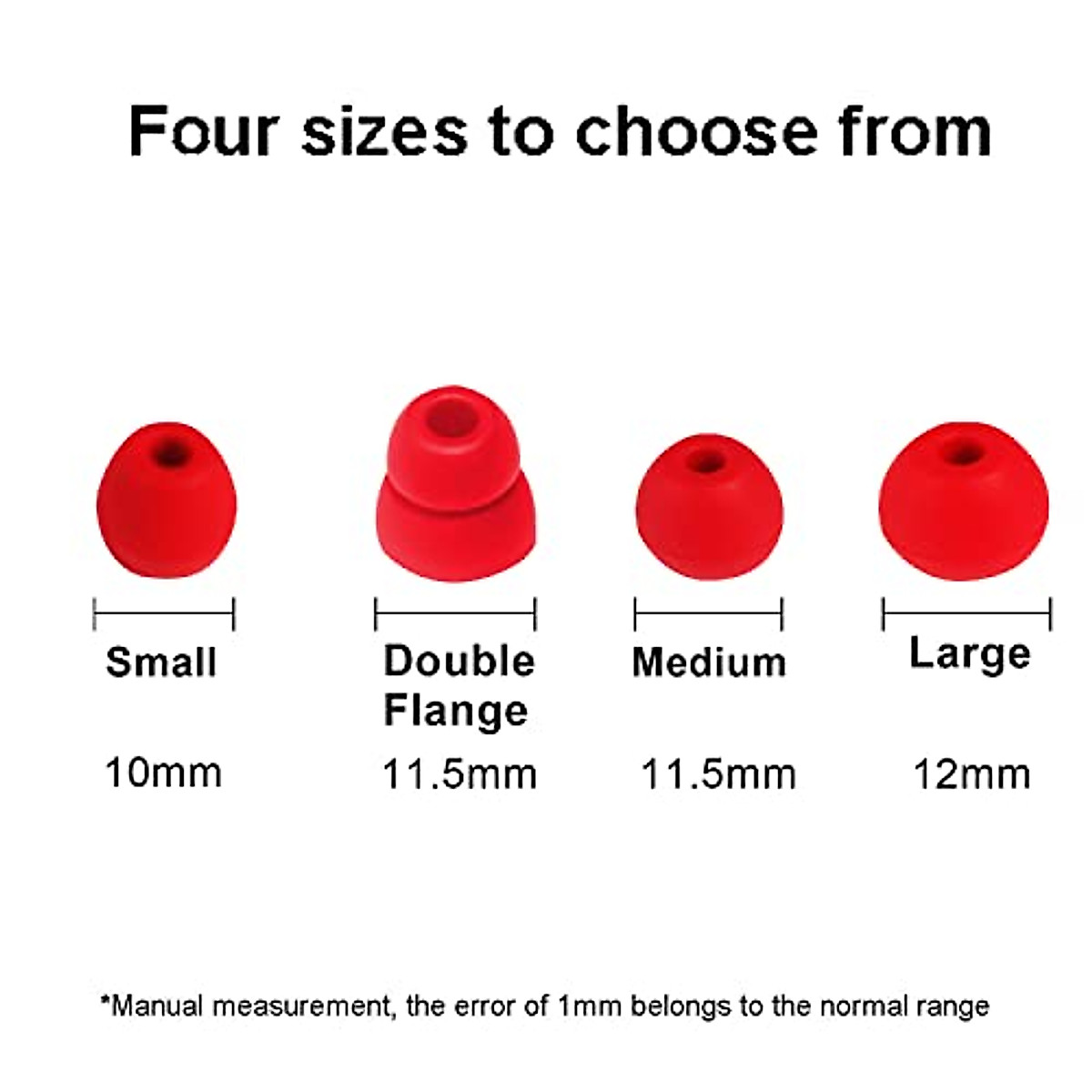 Replacement Silicone Ear Tips Earbuds Buds Set Compatible with Beats by dr dre Powerbeats Pro Wireless Earphones (Red)