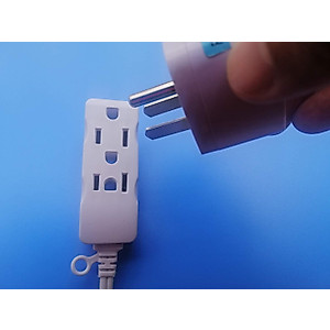 Multi Plug Outlet Extender Box,3-Outlet Power Strip, Long Extension Cord, White (1.8m/6Ft)