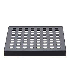5.8-Inch Stainless Steel Square Shower Drain Cover for Bathrooms, Showers, and Sinks, Replacement Floor Drain with 2 Inch (50mm) Bottom Outlet for Renovations and New Construction (Matte Black)